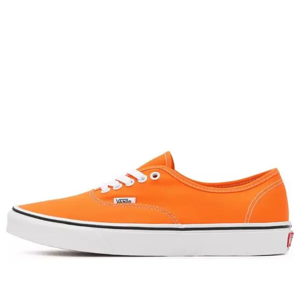 VANS Authentic Low Top Lace Up Casual Sneakers - Orange/white