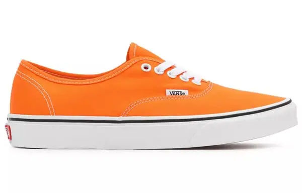 VANS Authentic Low Top Lace Up Casual Sneakers - Orange/white