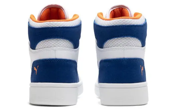 PUMA Rebound Layup Mid Top Sneakers - White/blue