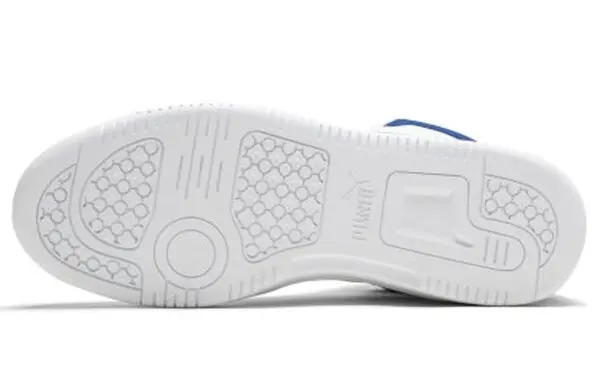 PUMA Rebound Layup Mid Top Sneakers - White/blue