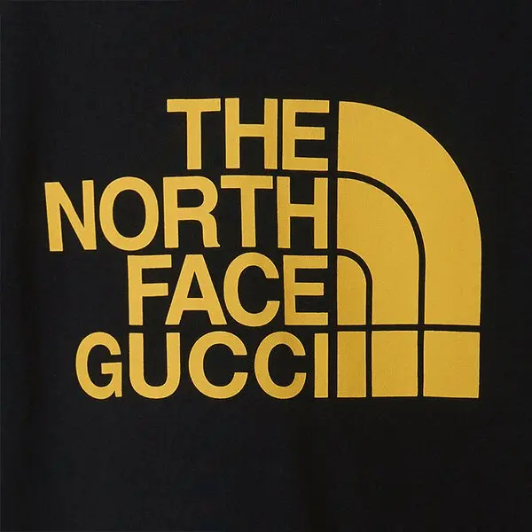 Gucci X The North Face Crossover Alphabet Logo Printing Loose Round Neck Short Sleeve T-shirt - Black