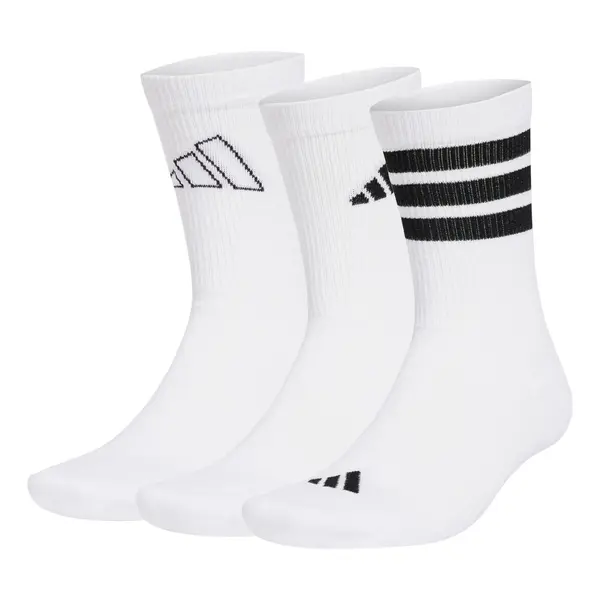 Adidas Logo Crew Socks 3 Pack - White/black