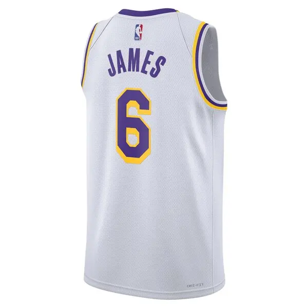 Nike X Nba La Lakers Lebron James 6 Jersey - White