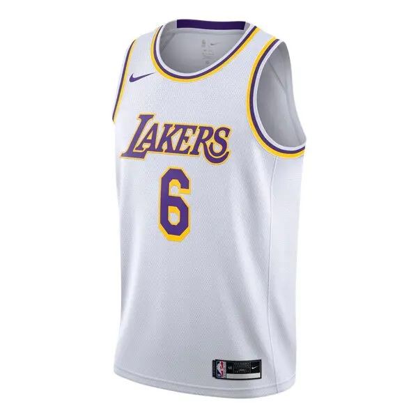 Nike X Nba La Lakers Lebron James 6 Jersey - White