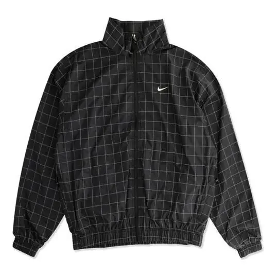 Nike Lab Casual Sports Woven Plaid Jacket - Black