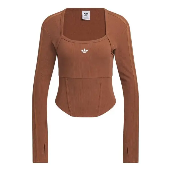 Adidas Originals Corset Long Sleeve Shirt - Brown