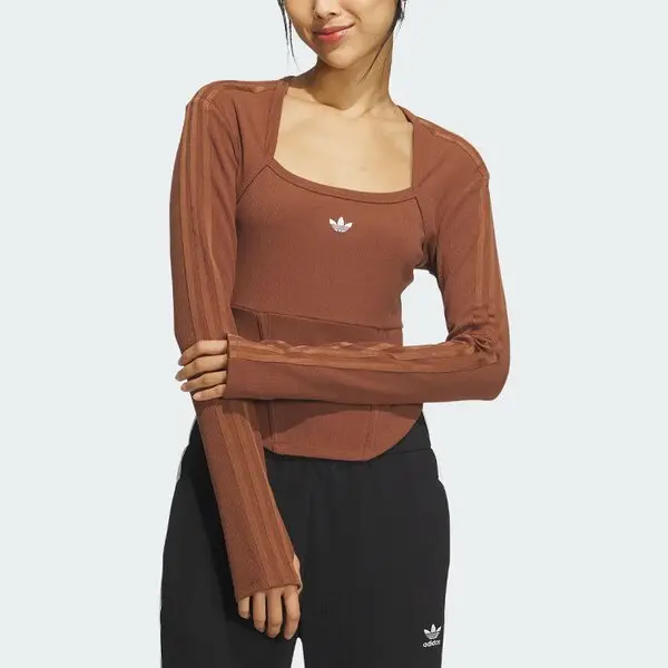 Adidas Originals Corset Long Sleeve Shirt - Brown