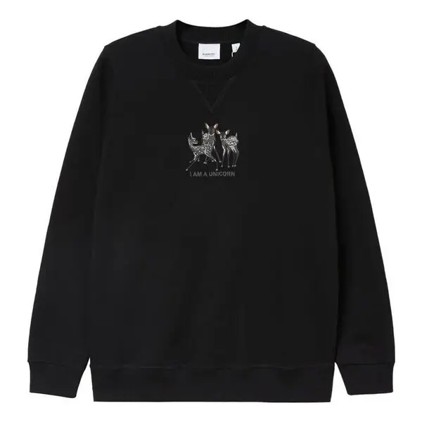 Burberry Embroidered Cotton Sweatshirt - Black