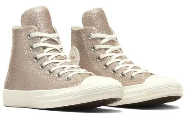 CONVERSE Chuck Taylor All Star Glitter High Top - Light Gold/white