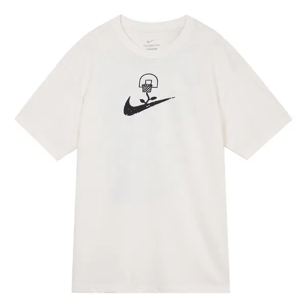 Nike Logo Printing Pattern Pullover Casual Short Sleeve White T-shirt - Default Color