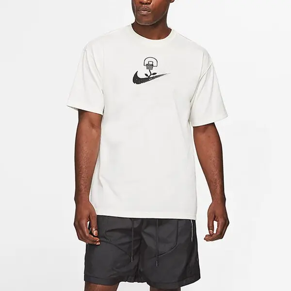Nike Logo Printing Pattern Pullover Casual Short Sleeve White T-shirt