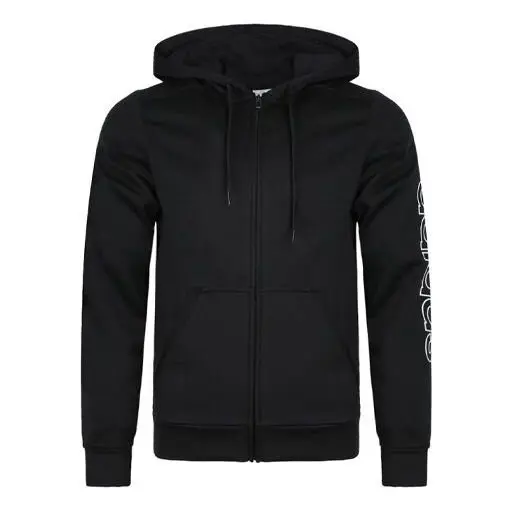 Adidas Originals Hooded Knit Track Jacket With Logo Detail - Black