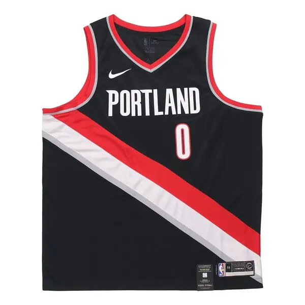 Nike Nba Damian Lillard Icon Edition Swingman Jersey - Black