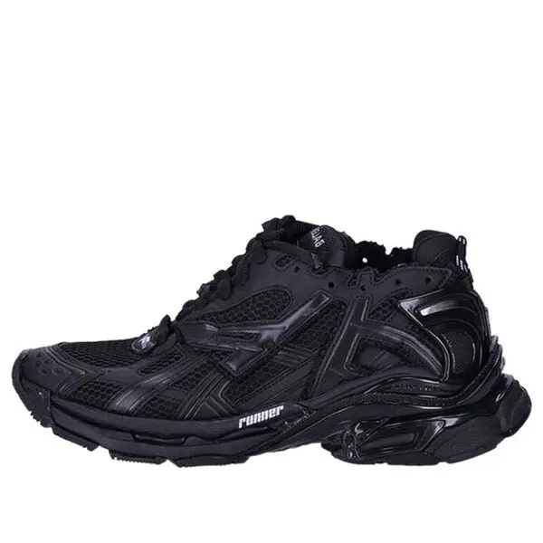 Balenciaga Runner Sneakers In Matte Mesh And Nylon - Black