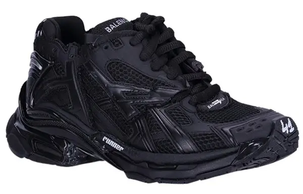 Balenciaga Runner Sneakers In Matte Mesh And Nylon - Black