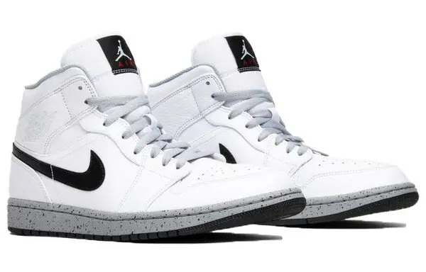 JORDAN 1 Mid Sneakers - White/black-wolf Grey