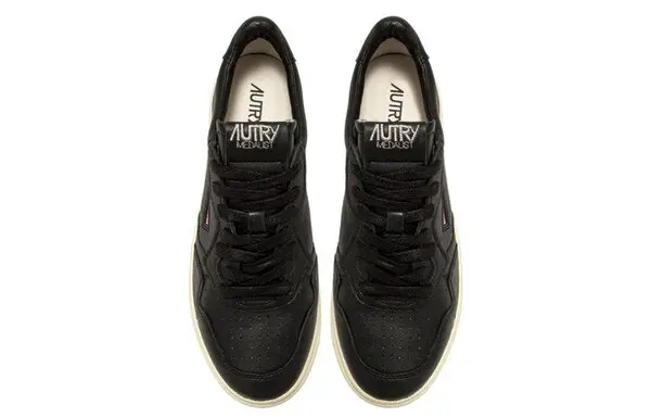 AUTRY Medalist Low Top Goat Leather Sneakers - Black