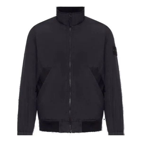 Stone Island Zip-up Windbreaker Jacket - Black