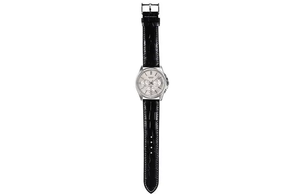 Casio Quartz Analog Watch With Leather Strap - White