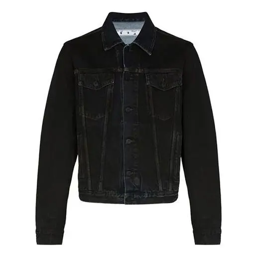 Off-White Fw20 Arrow Printed Denim Jacket - Black
