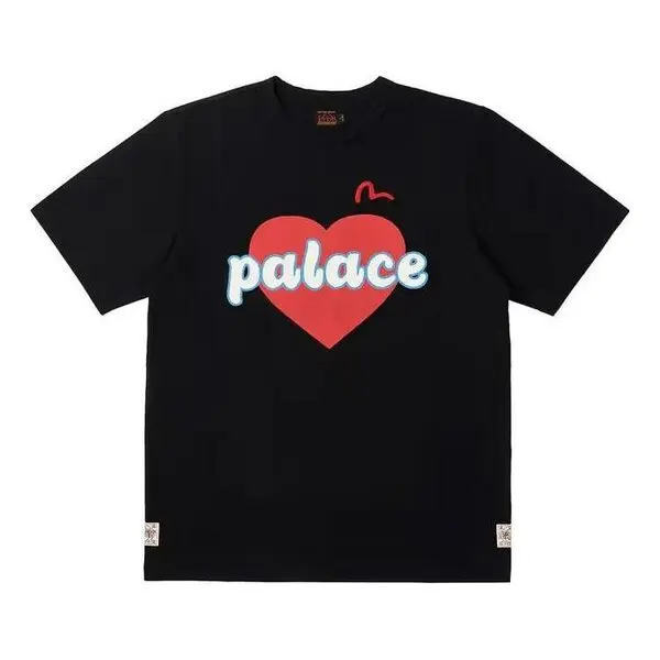 PALACE X Evisu Heart T-shirt 'black - Black/red