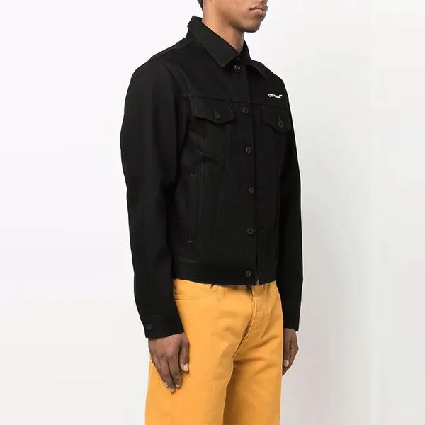 Off-White Ss22 Chest Logo Printing Denim Jacket