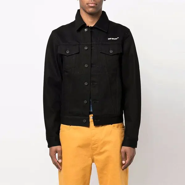 Off-White Ss22 Chest Logo Printing Denim Jacket