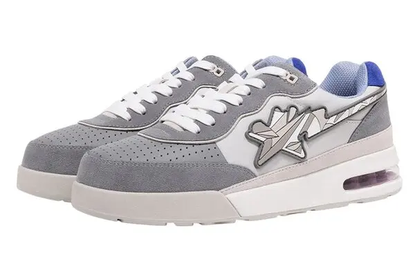 A BATHING APE X Ldg Road Sta Leather Low Top Sneakers - Grey