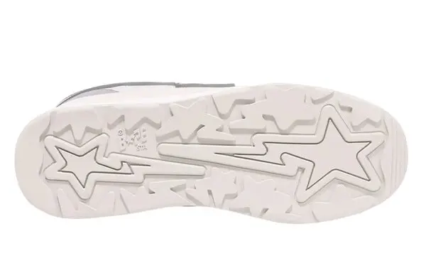 A BATHING APE X Ldg Road Sta Leather Low Top Sneakers - Grey