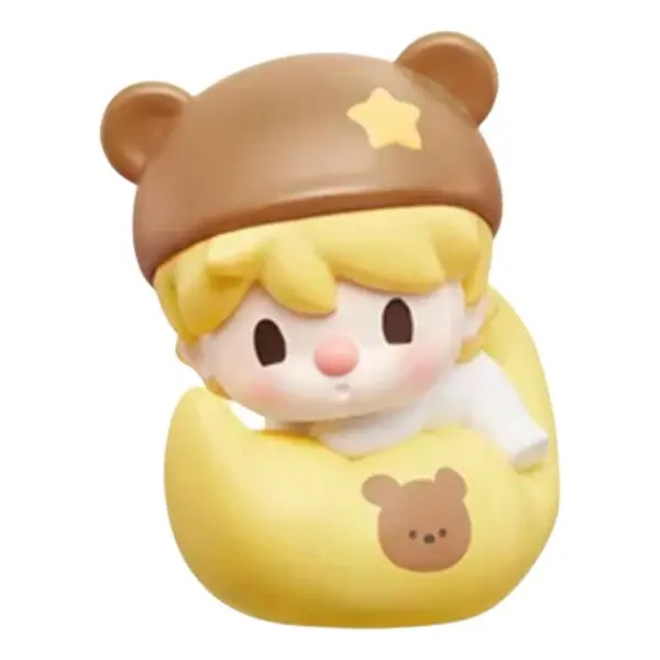POP MART Pop Bean Goodnight, Night Sky Series Figure 'sweet Bean Lie On Moonship - Multi-color