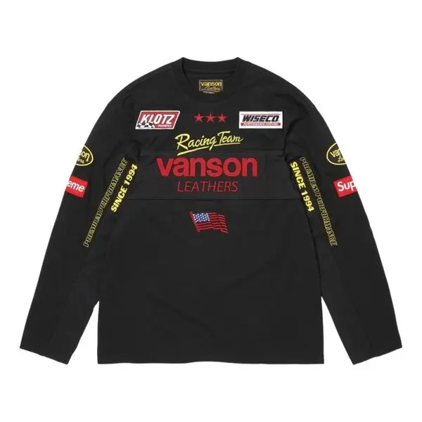 Supreme X Vanson Leathers Racing Team Long Sleeve T-shirt - Black