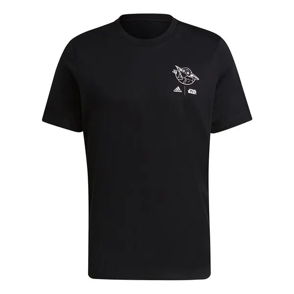 Adidas M Str Wrs Tc T Casual Sports Breathable Printing Short Sleeve Black - Multi-color