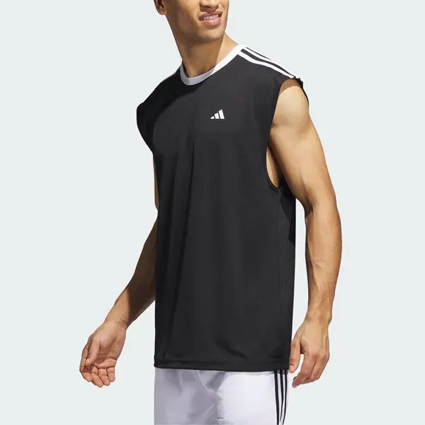 Adidas Sleeveless Basketball Tee - Black