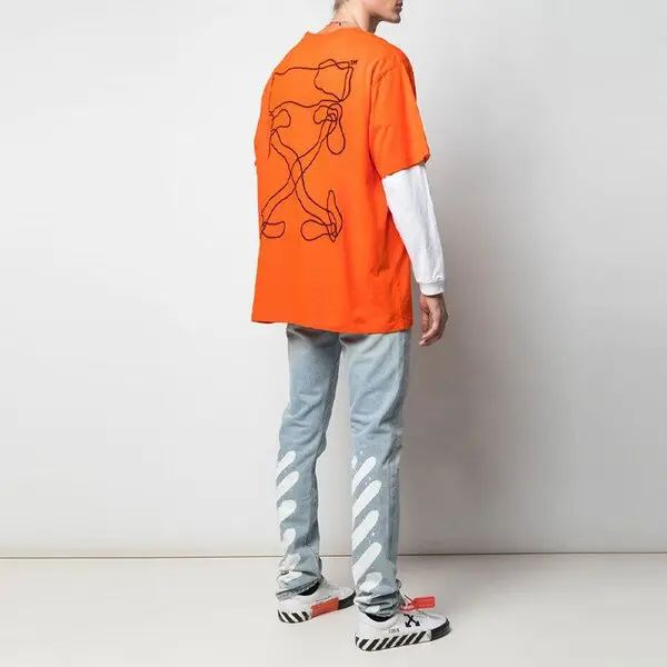 Off-White Abstract Arrows Embroidery Short Sleeve Oversize