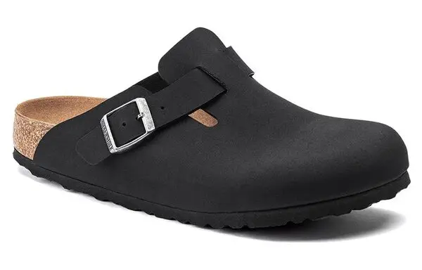 BIRKENSTOCK Vegan Birkibuc Boston Clogs - Black