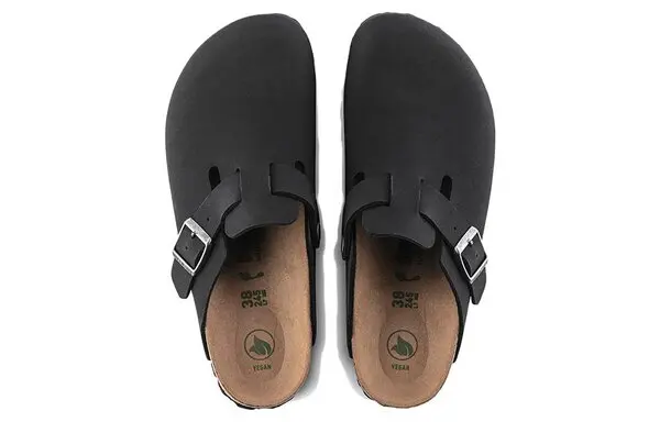 BIRKENSTOCK Vegan Birkibuc Boston Clogs - Black