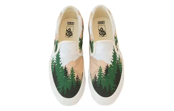 VANS Kith X Vault Og Classic Slip-on Lx 'treescape - White/green