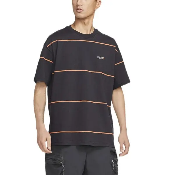 Nike Ss22 Stripe Round Neck Pullover Short Sleeve Gray - Multi-color