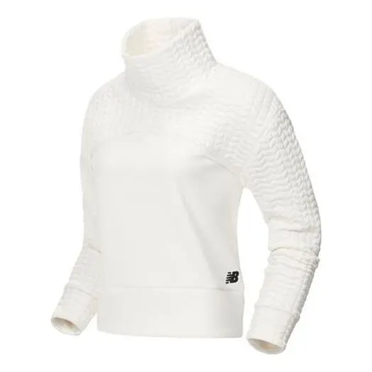 NEW BALANCE High Collar Solid Color Hoodie - White