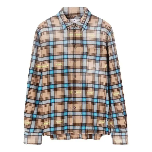 Off-White Fw22 Logo Checked Shirt - Camel
