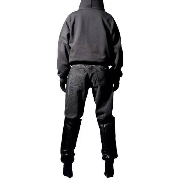 Yeezy Logo Shrunken Hoodie - Dark Grey