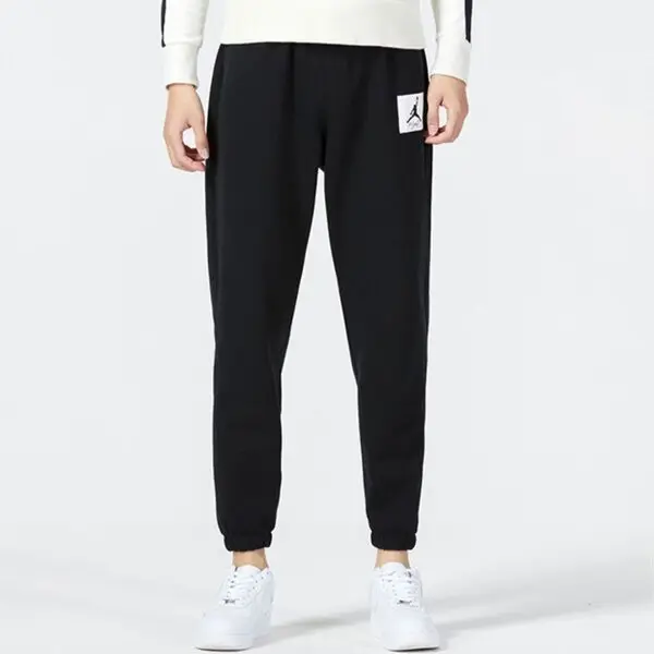 JORDAN Solid Color Bundle Feet Sports Pants Black