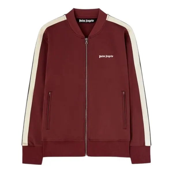 Palm Angels Classic Logo Bomber Track Jacket - Burgundy