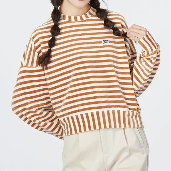 PUMA Striped Knitted Pullover Sweater