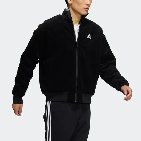 Adidas Corduroy Stand Collar Zip-up Jacket