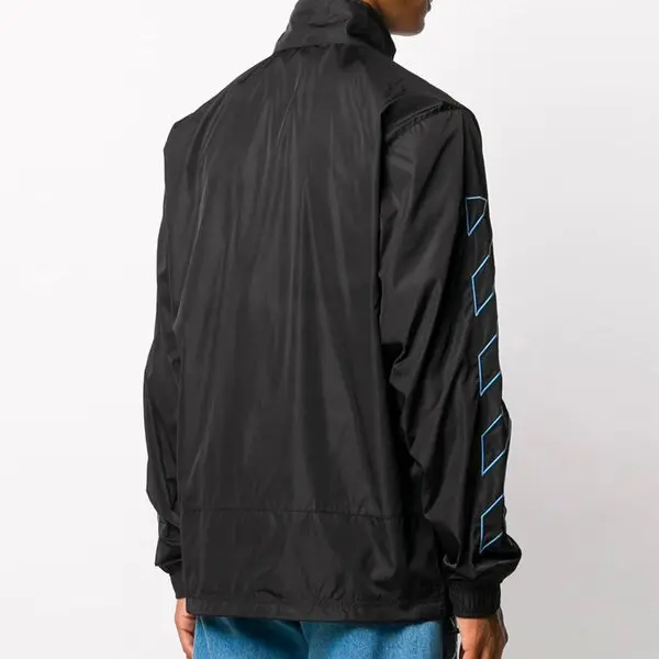 Off-White Diagonal Stripes Zipper Jacket