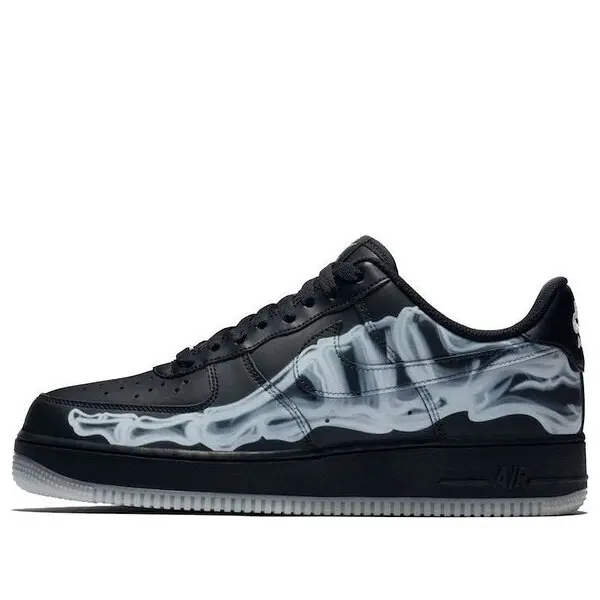 Nike Force 1 '07 Qs Skeleton Low Top Sneakers - Black