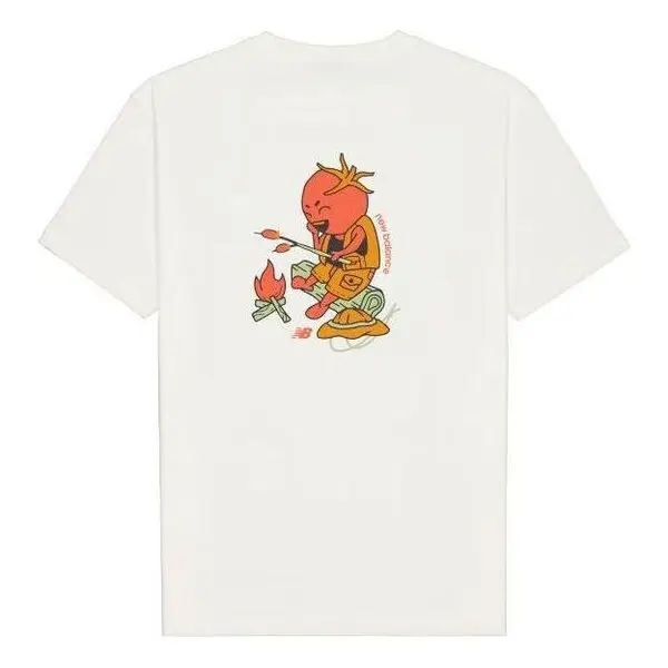 NEW BALANCE Graphic Print T-shirt Asia Sizing - White