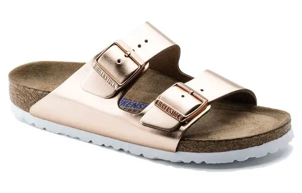 BIRKENSTOCK Arizona Soft Footbed Natural Leather Sandals - Copper