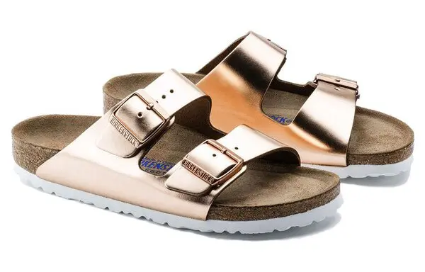 BIRKENSTOCK Arizona Soft Footbed Natural Leather Sandals - Copper